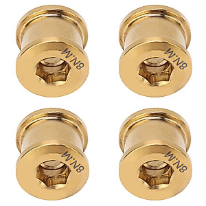 4Pcs Chainwheel Disc Screw, Alloy Single Chainring Bolts for Mountain Bikes(Gold)