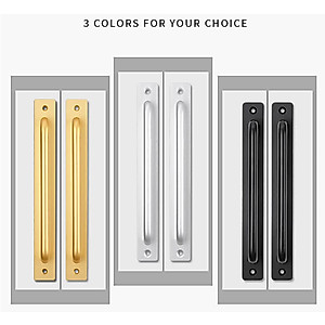 szhdxsy Pack of 2 Aluminium Alloy Sliding Barn Door Handle, Sliding Door Pull Handle,high Performance Handle, Cabinet Door Handles, Drawer knobs, Kitchen Handles,Cabinet Door knobs ，Silver