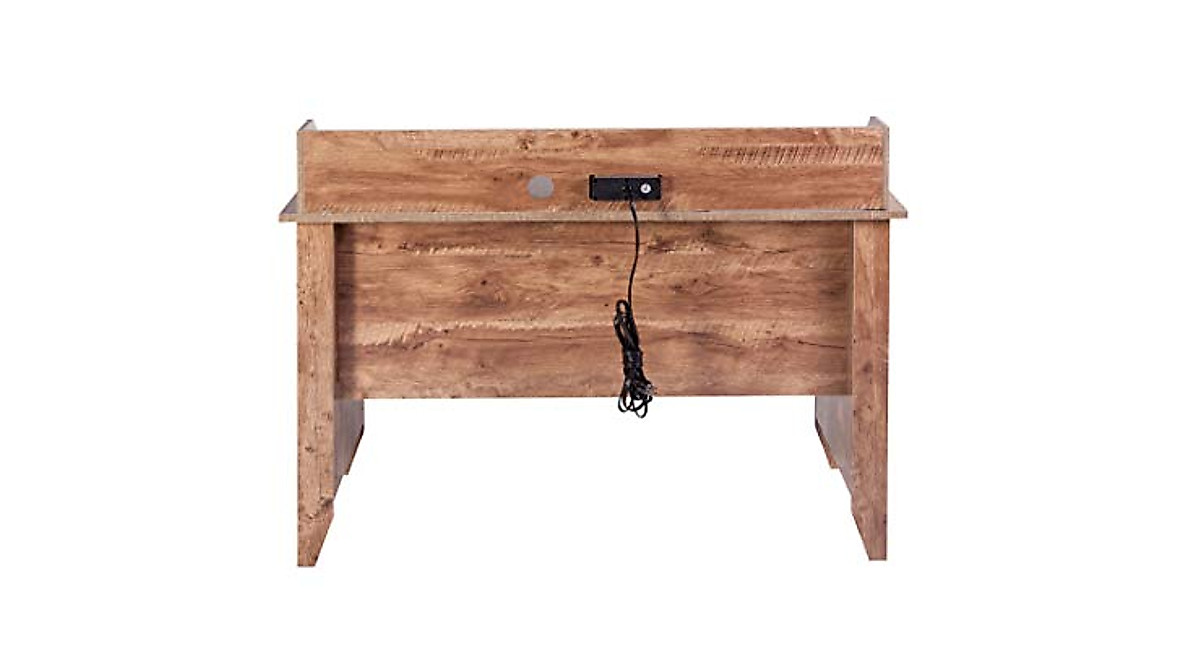 OneSpace Eleanor Executive Desk - Classic Oak & Modern Features