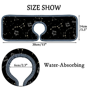 Kitchen Faucet Mats 4 Pieces Constellations Absorbent Faucet Sink Splash Guard Bathroom Counter and RV,Faucet Counter Sink Water Stains Preventer