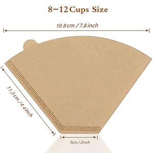 Coffee Filter #4,Cone Coffee Filter 8-12 Cups, Disposable Coffee Filters Paper for Smooth and Clean Taste, Pour Over and Coffee Maker (Natural Unbleached, 4 U-shaped 100 Count)