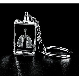 Blue Tree Publishing Lungs 3d Laser Key Chain Crystal, Anatomy, Larynx