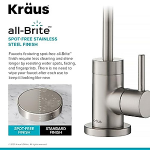 Kraus FF-100SFS Purita 100% Lead-Free Kitchen Water Filter Faucet, Spot Free Stainless Steel, 12 Inch