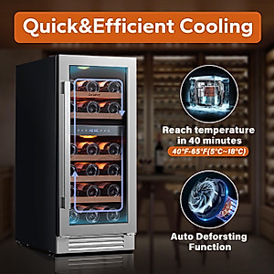 Ca'Lefort Wine Beverage Refrigerator - 39 Inch 34-65°F Drink Fridge Glass Door, 3 LED Beverage Cooler Built-in or Freestanding, Holds 180 Cans and 28 Bottles (24'' & 15" Bundle)