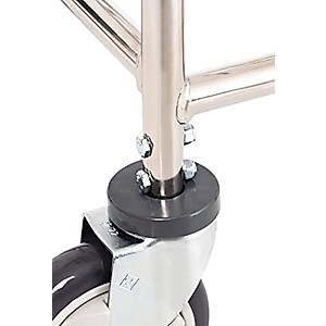 R&B Wire™ 100E58 Heavy Duty Wire Laundry Cart with Double Pole Rack, 2.5 Bushel, Chrome