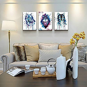 Canvas Wall Art for Living Room Bedroom family bathroom Wall decor, modern Abstract paintings animal Wolf wall Pictures 3 piece Wall Prints Artworks office Decoration, fashion Home wall Decorations
