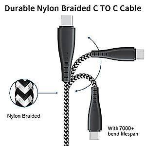 USB C to USB C Charger Cable 6ft+10ft Cord for Samsung Galaxy S23/S22 Plus/S22 Ultra/S21 FE 5G/S21+/S21 Ultra/S20/S20+/S20 Ultra,A14 A54 A34 5G,A53,Note 20 10+,Note20,60W Charging Fast Charge Wire