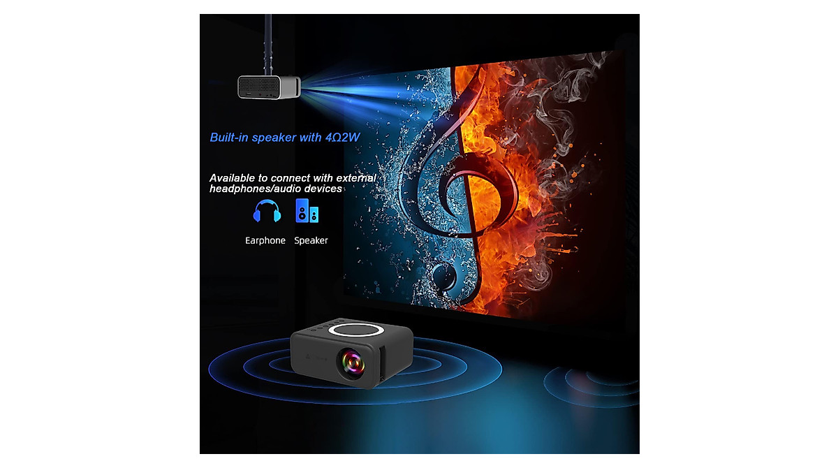 Portable Mini Projector with wifi for iPhone android phone win10 laptop ...