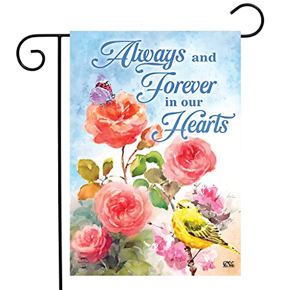 Briarwood Lane Always and Forever Flowers Bereavement Garden Flag Inspirational 12.5" x 18"