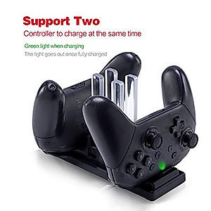 Controller Charger Dock for Nintendo Switch, 6 in 1 Charging Station for Nintendo Switch Joy-Cons and Pro Controllers with Multi-Charger Cable
