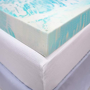 BioPEDIC 4" Gel Swirl Memory Foam Mattress Topper, Queen, White