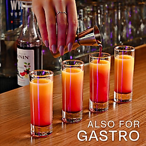 Shot Glasses - Set of 12 - Tall Clear Glass 1.7 oz - Dishwasher Safe - Sturdy with a Heavy Base - Shot Glasses for Every Party