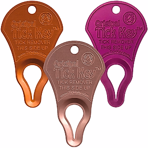 The Original Tick Key - Tick Detaching Device - Portable, Safe and Highly Effective Tick Detaching Tool 3 Pack (Assorted)