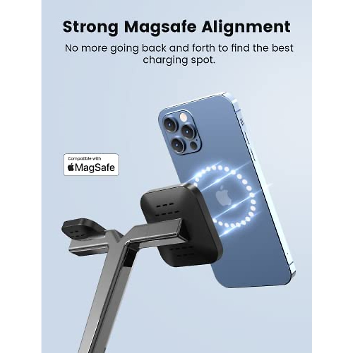 Wireless Charger for MagSafe, 3 in 1 Charging Station for Apple, Magnetic Wireless Charging Stand for iPhone 14/13/12 Series, iWatch 8/SE/7/6/3, AirPods 2/3/Pro/Pro 2