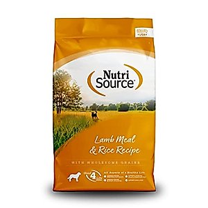 NutriSource Adult Dog Food, Made with Lamb Meal and Rice, with Wholesome Grains, 30LB, Dry Dog Food