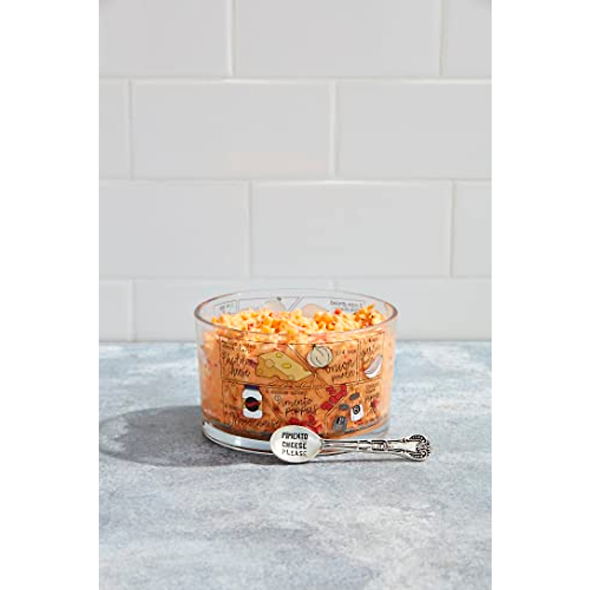 Mud Pie Pimento Cheese Dip Bowl, Dish 3" X 5 1/2" Dia | Spoon 4"