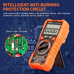 Digital Multimeter,RuoShui 10A 1000V True RMS 6000 Counts Amp Volt Ohm Meter, Auto-Ranging Electrical Tester with NCV Function, AC/DC Voltage Current Detector with LCD Display Screen and LED Jacks