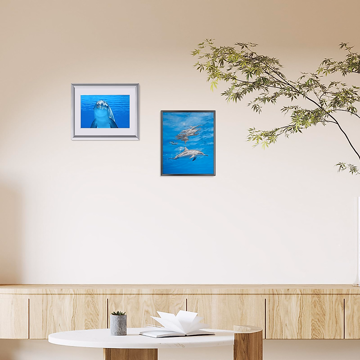 2 Pack 5x7 Silver Metal Picture Frame, Aluminum Photo Frames for Wall or Tabletop Display and Wall Mounting, Pictures Photo Frame Great for Weddings, Graduations, Events, Home Decoration, Office