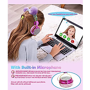 SVYHUOK Unicorn Kids Bluetooth Headphones for Girls,Teens,Boys,Wireless Cat Headset for Smartphones Tablet Laptop PC TV,with Mic and Adjustable Headband,Perfect for Birthday and Xmas Gifts.