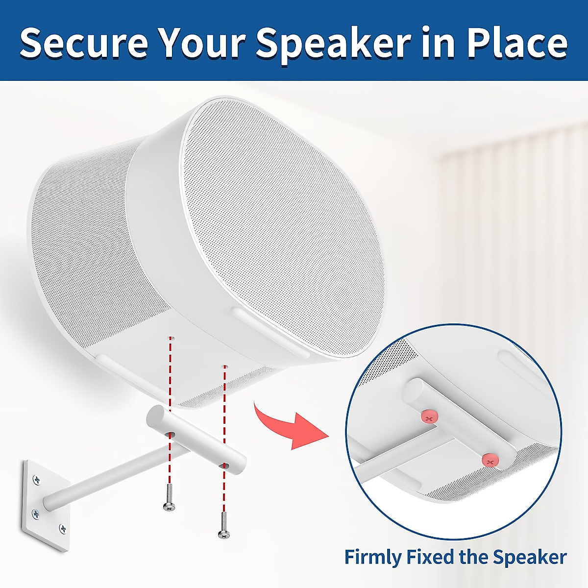 Speaker Mount Bracket for Sonos Era 300 Wall Mount Shelf with Kits Easy to Install - Metal Speaker Mount Mounting Bracket Compatible with Sonos Era 300 Mount for Saving Space, White