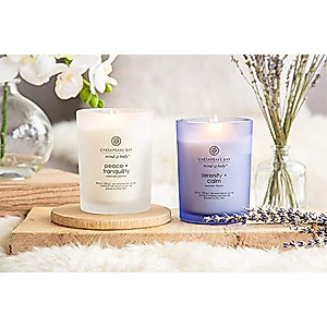 Chesapeake Bay Candle Scented Candles, Serenity + Calm (Lavender Thyme) & Peace + Tranquility (Cashmere Jasmine), Medium (2-Pack), 2 Count