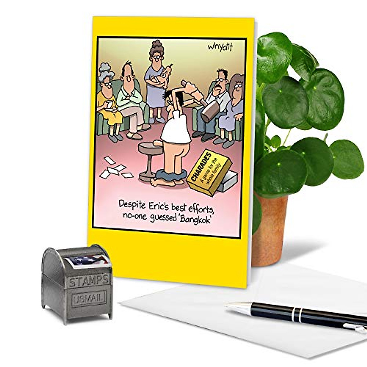 NobleWorks Funny Birthday Greeting Card with 5 x 7 Inch Envelope (1 Card) Bday Bangkok Family CharadeS 8300Z