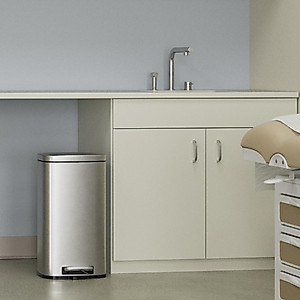 HLS Commercial 8 Gallon / 30 Liter Fire Resistant Stainless Steel Step On Pedal Trash Can with Odor Filter and Removable Inner Bucket, FM Approvals Class 6921