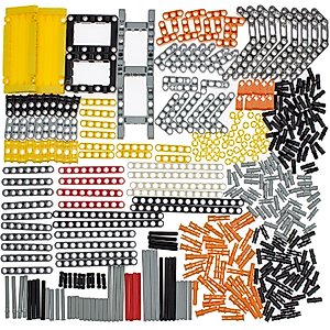 Habow 420pcs Technic-Parts -Pin-Connector Compatible with Lego-Technic, Technic-Beam Frame Plate Liftarm Wheels Tire Etc. MOC Replacement Pieces for Toy Building Sets