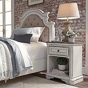 Liberty Furniture Industries Magnolia Manor 1-Drawer Nightstand, W22 x D17 x H28, White