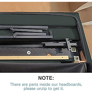 Molblly Queen Bed Frame with Headboard, Upholstered Platform Bed Frame, No Box Spring Needed, Non-Slip and Noise-Free, Easy Assembly, Dark Grey