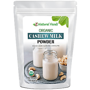 Z Natural Foods Cashew Milk Powder, Cashew Milk for Healthy Heart, Bones, and Skin, Ideal for Tea, Smoothies, and Recipes, High in Fiber, Non-GMO, Vegan, Gluten-Free, Kosher, 1 lb.