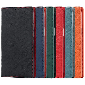 Ｈａｖａｙａ for iPhone 15 Pro Max leather case iPhone 15 Pro Max wallet case with Card Holder Flip Folio Genuine Leather cover with credit card slots for men and women-Deep blue Phone Case