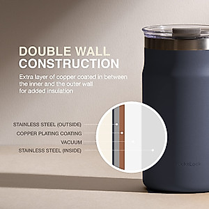 LocknLock Stainless Steel Double Wall Insulated with Handle, Lid, 16 oz, Mint Metro Mug