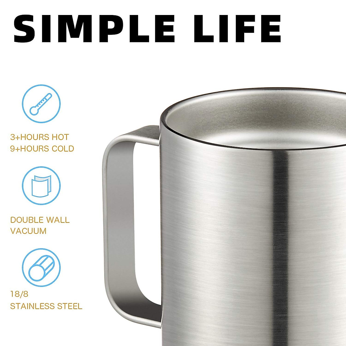 MEWAY 12oz Mix Color Mug With Handle 8 Pack Bulk,Stainless Steel Insulated Travel Tumblers With Sliding Lid,Double Wall Vacuum Camping Coffee Cup for Hot & Cold Drinks Tea (Mix,Set of 8)