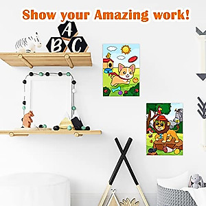450PCS Stickers/Coloring Book for Kids 2-4, Make A Face Reusable Sticker Book for Toddlers Including 14 Coloring Pages 14 Scenes Airplane Activities for Kids Ages 4-8, Travel Road Trip Must Have