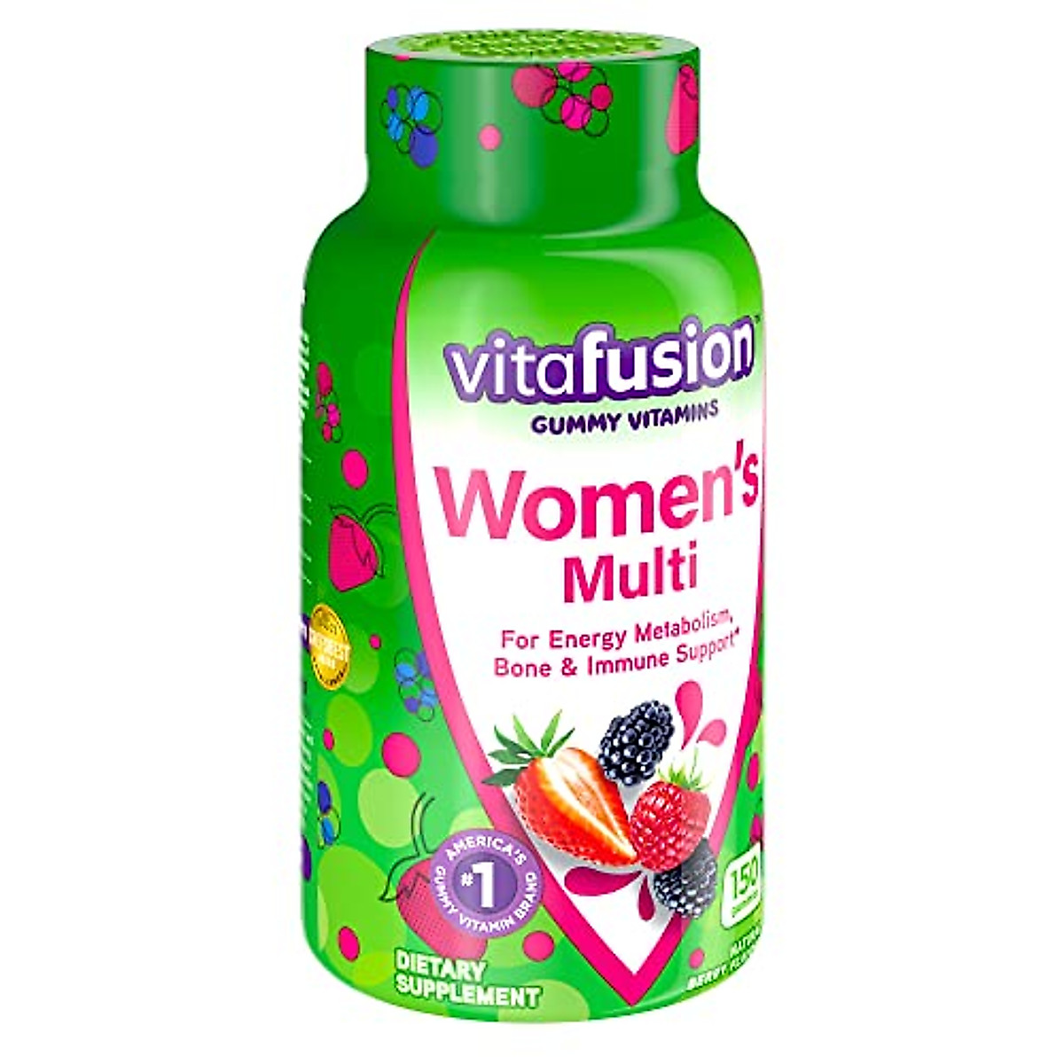 vitafusion Women’s Daily Gummy Multivitamin: vitamin C & E, Delicious Berry Flavors, 150ct (75 day supply), from America’s number one Gummy Vitamin Brand
