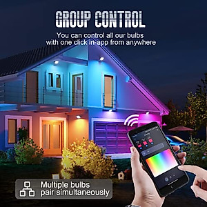 Ailofy LED Smart Light Bulbs, 16M Color Changing Dimmable, Works with Alexa & Google Assistant, RGBCW Colored Bulb, Bluetooth WiFi Light Bulbs, A19 E26, 9W 800LM, 1800K-6500K Tunable White, 2 Pack