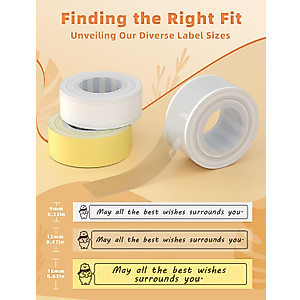 MakeID White Label Maker Tape Adapted Label Print Paper Refills Standard Laminated Office Labeling Tape Replacement 0.63'' x 13' (16mm x 4m) Work with Label Maker Model L1 Q1 E1