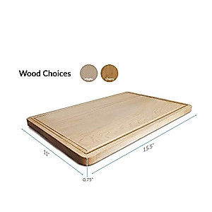 Casual Home Delice Maple Rectangle Juice Drip Groove Cutting Board, Rectangular 15.5x11