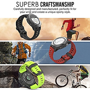MoKo Band Compatible with Garmin Fenix 3/Fenix 5X, Soft Silicone Replacement Watch Band fit Garmin Fenix 3/Fenix 3 HR/Fenix 5X/5X Plus/D2 Delta PX/Descent Mk1 Smart Watch - Black