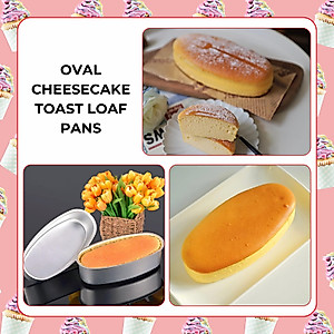 beyonday 2pcs Oval Cheesecake Pans-8.74x4.4x2.16inch, Aluminum Alloy Baking Bread Mold for Meatloaf Hotdog Sandwich, Toast Loaf Pans Cake Mold for Birthday Party Wedding Anniversary