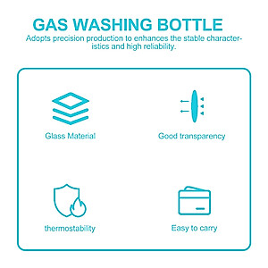 iplusmile 1pc Chemical Experiment Gas- washing Bottle Labs Glassware Gas Wash Bottles