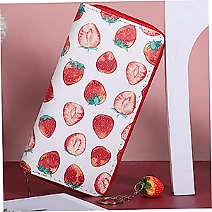 Cabilock Leather Wallet 5pcs wallet strawberry purse girl gifts kawaii plant accessories girls gifts fruit Ornament Miss leather Purses