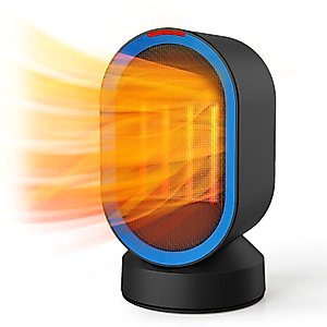 Portable Space Heater, Oscillating Desk Heater for Indoor Use，Electric PTC Ceramic Heaters with Tip-Over, Overheating Protection for Office, Bedroom, Home