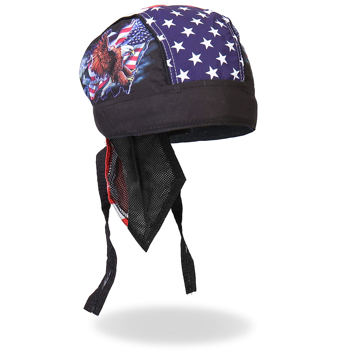 Hot Leathers HWH1017 Flag and Eagle Head Wrap (Black)