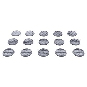 Miniature Bases - Scenic Texture - Masonry - 32mm (15pcs), 3D Printed Tabletop RPG and Wargame Miniature Accessories