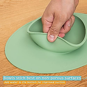 Upward Baby Led Weaning Supplies - Suction Plates for Baby - Spoons Self Feeding 6 months Suction Bowls Silicone Plates - Toddler Plates Bowls Self Eating - Infant First Stage BLW Utensils 6-12 Months