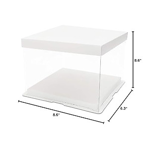 Juvale Clear Plastic Cake Box Carrier Packing with Lids for 6 Inch Cakes (6 Pack)