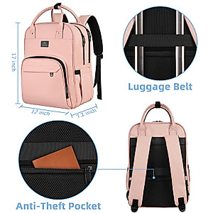 Nursing School Backpack, Waterproof College Book Bag for Women with Removable Organizer, 15.6 Inch Travel Lapatop Backpacks Medical Clinical Doctor Nurse Work Daypack for Girls, Gifts for Her, Pink