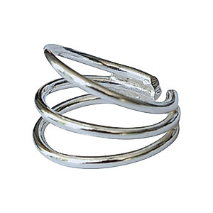 Handmade Single Triple Band Adjustable Ear Cuff, 925 Sterling Silver Clip On Non Piercing Huggie Earrings for Women, Small 3 Row Dainty Ear Wrap Faux Ear Cartilage Clips Jewelry, By MiYa Jewelry